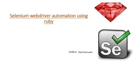 Comment Créer Un Framework Selenium Avec Ruby