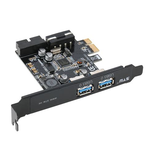 STW PCI E To USB 3 0 2 Port PCI Express Card Mini PCI E USB 3 0 Hub Controller Adapter With