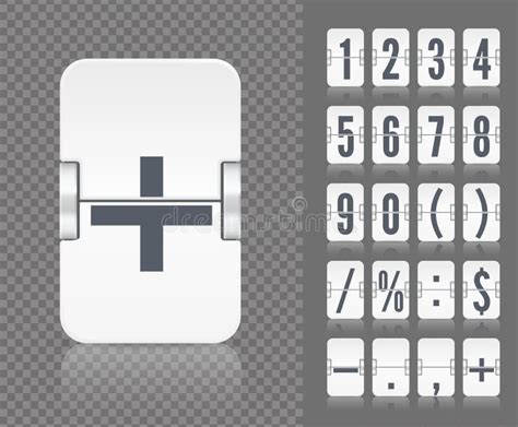 Vector Old Time Meter Of Number And Symbol Retro Scoreboard Modern Ui White Analog Flip