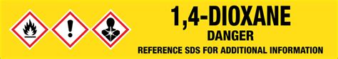 14 Dioxane Cas 123 91 1 Ghs Pipe Marking Label