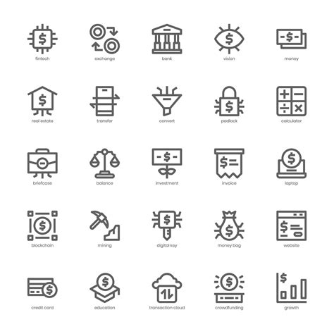 Fintech Icon Pack For Your Website Design Logo App Ui Fintech Icon