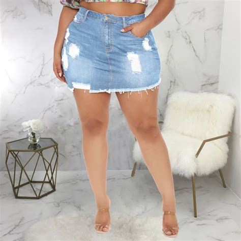 Plus Size Jean Skirts Flattering Fashion