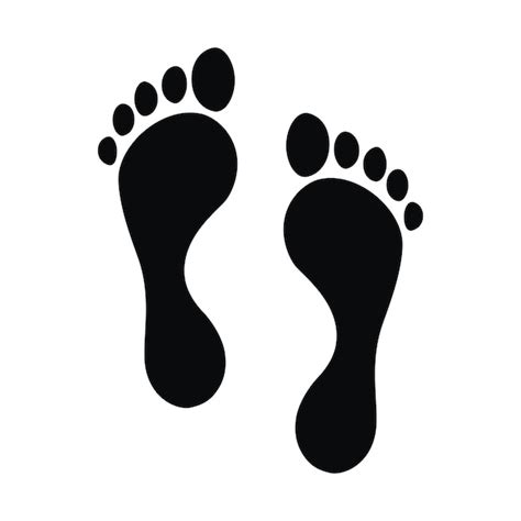 Silueta De Huella Humana Vector Premium