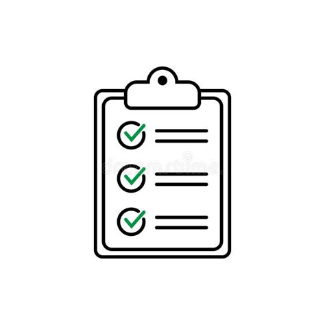 Clipboard With Checklist With Green Checkmarks Icon Stock Vector Illustration Of Data Page