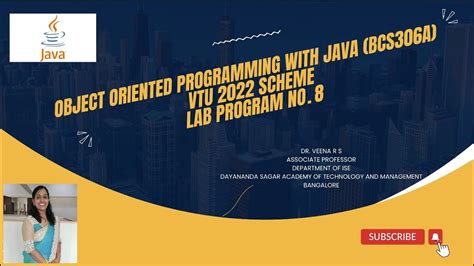 Object Oriented Programming With Java Bcs306a Vtu 2022 Scheme Lab