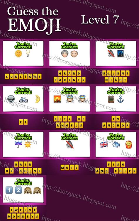 Guess The Emoji Level Answers And Cheats Doors Geek