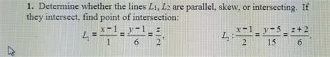 solved 1 determine whether the lines li l2 are parallel