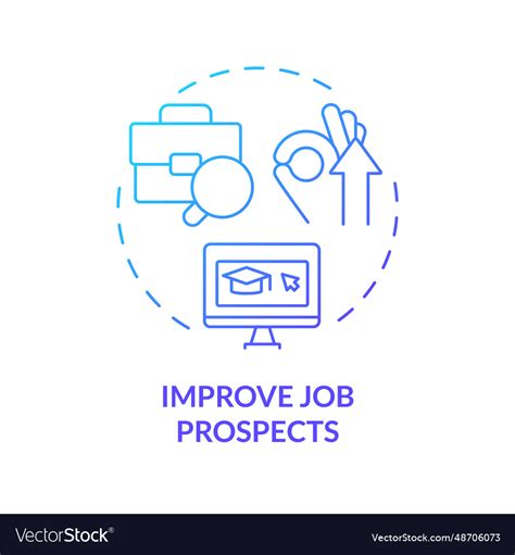 2d Gradient Thin Linear Icon Improve Job Vector Image