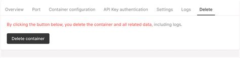 Manage Containers API Documentation