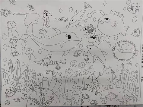 中小学生海底世界简笔画完整画（共12张） 简笔画图片大全