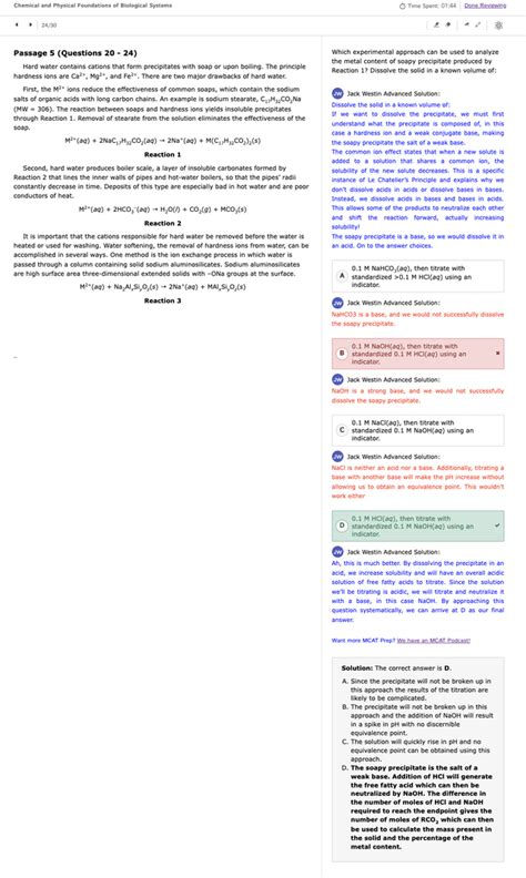 Aamc Official Practice Questions From The Official Guide C P Question Help R Mcat