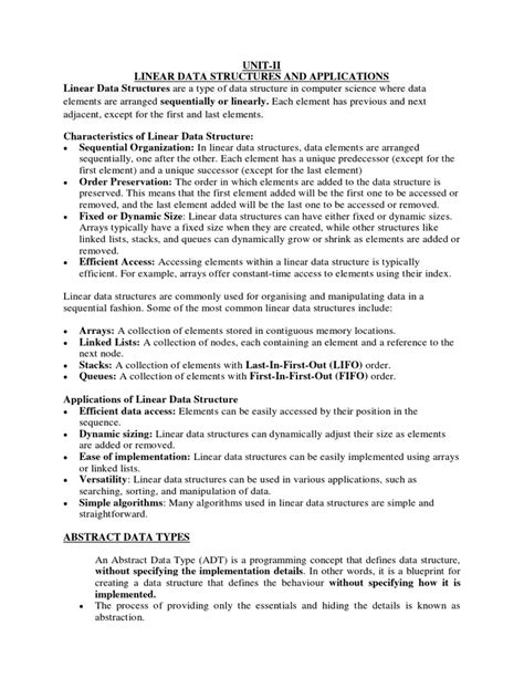 Unit 2 Complete Notes Pdf Queue Abstract Data Type Software