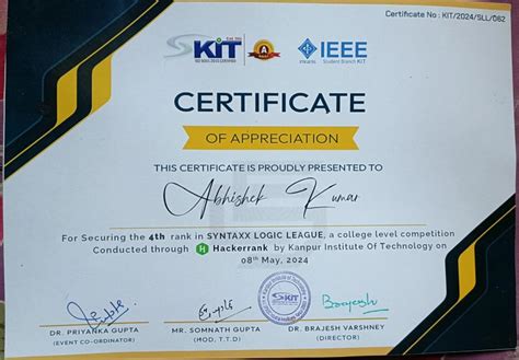 Abhishek Kumar On Linkedin Achievement Problemsolving Syntaxxlogicleague Hackerrank