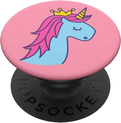 Princess Unicorn Pink Girls Popsockets Popgrip Swappable Grip For Phones And Tablets