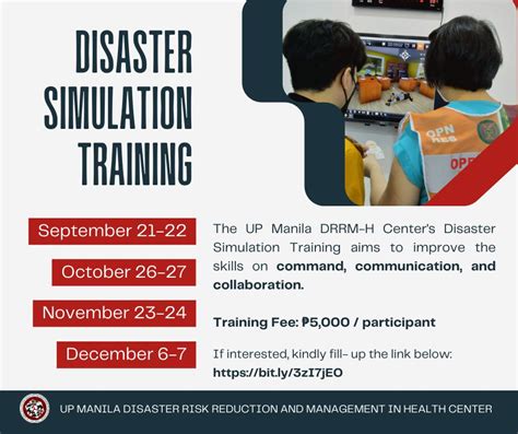 Up Manila Disaster Risk Reduction And Management In Health Disaster Drrm H Simulation Training