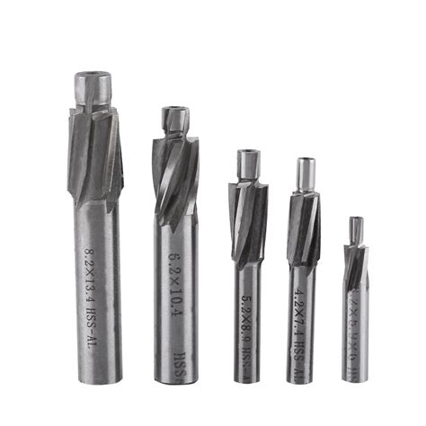 M3 M8 Counterbore Drill Bit 5 Pcs Set Professional End Mills Counter Bore Bits 4 Flutes Hss Al