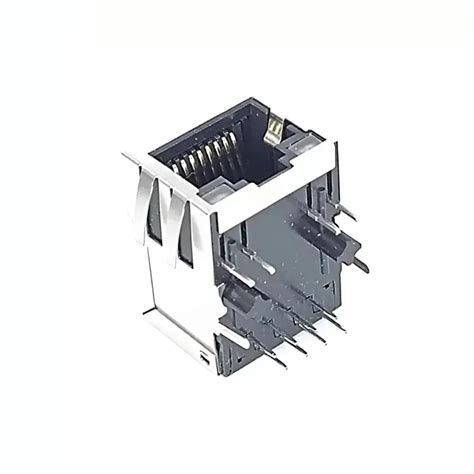 Single Port 10 100 Base T RJ45 Female Connector 8P8C With Leds Dimud Connectors Cables