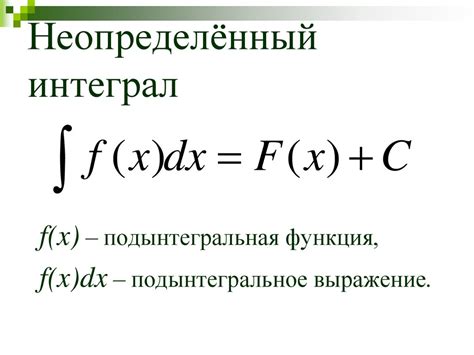 Интеграл степенной функции с действительным показателем Интеграл показательной функции