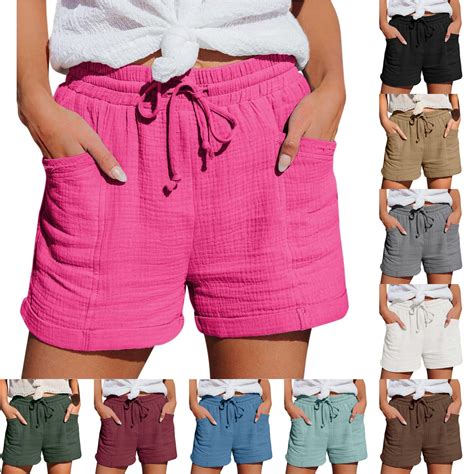 Dxzfnsa Summer Shorts For Women Casual Ruffle Drawstring High Waist