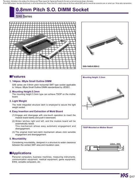 0 8mm pitch s o dimm socket