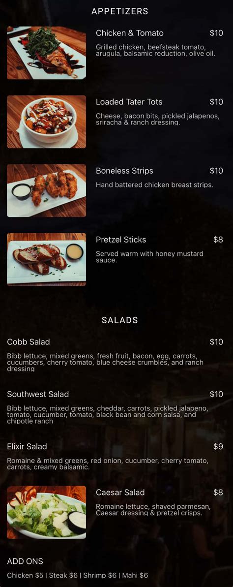 Elixir Orlando Fl Menu Updated July 2024