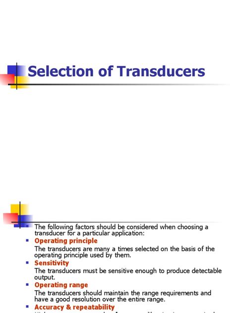 Selection Of Transducers Pdf