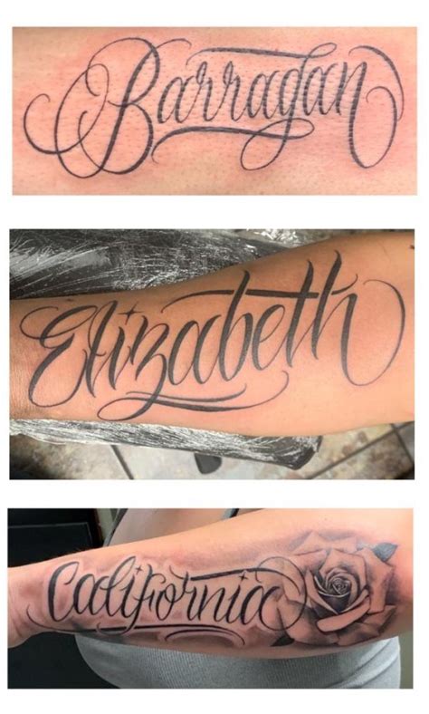 Script Style Writing Tattoos