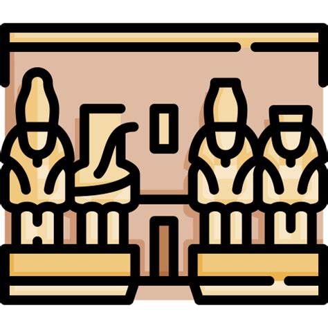 Icono De Abu Simbel Special Lineal Color