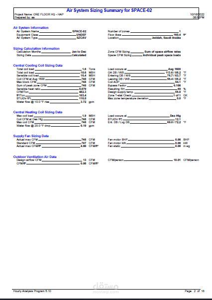 Commercial Office Hap Calculation مستقل