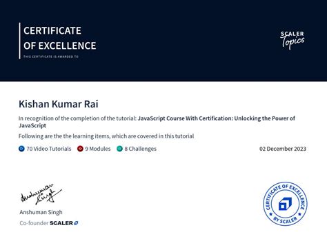 Kishan Kumar Rai On Linkedin I Have Completed Javascript Course With