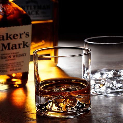 China Everest Whiskey Glasses Set Of 2 Bourbon Glasses Clear Whisky Tumblers Premium Rocks Glass