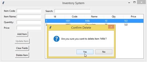 Inventory Management System Using Tkinter In Python With Source Code