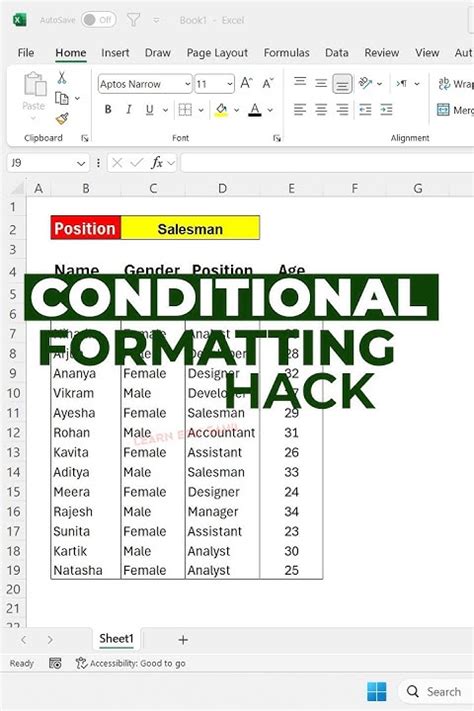 Conditional Formatting 🚀 Hack 🤯 Exceltips Conditionalformatting