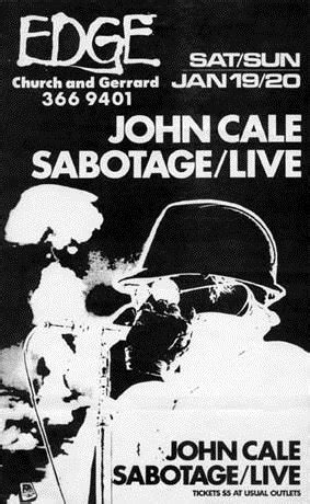 Promoting John Cale Posters Various Live Announcements