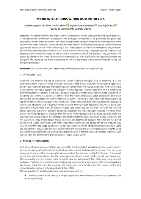 Pdf Micro Interactions Within User Interfaces