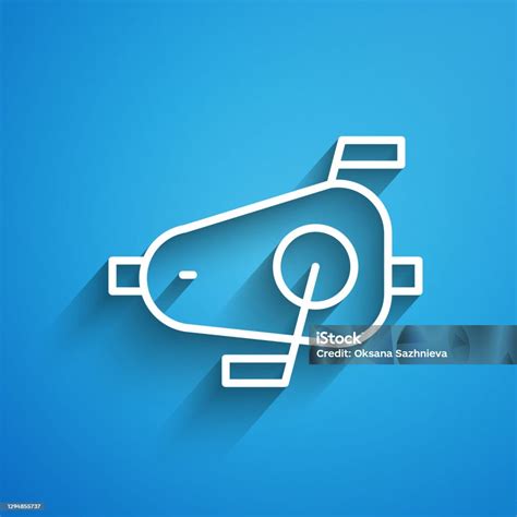 파란색 배경에 격리 된 흰색 라인 자전거 페달 아이콘 긴 그림자 벡터 라인아트에 대한 스톡 벡터 아트 및 기타 이미지 라인아트 페달 강철 Istock