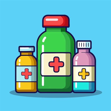 Medicine Bottles In Cartoon Style Premium Ai Generated Image