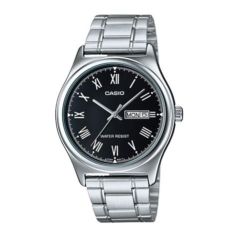 Casio Standard นาฬิกาข้อมือผู้ชาย สายสแตนเลส รุ่น Mtp V006 Mtp V006d Mtp V006d 1b สีเงิน