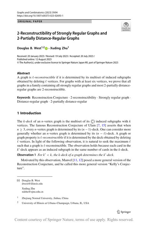 2 Reconstructibility Of Strongly Regular Graphs And 2 Partially Distance Regular Graphs