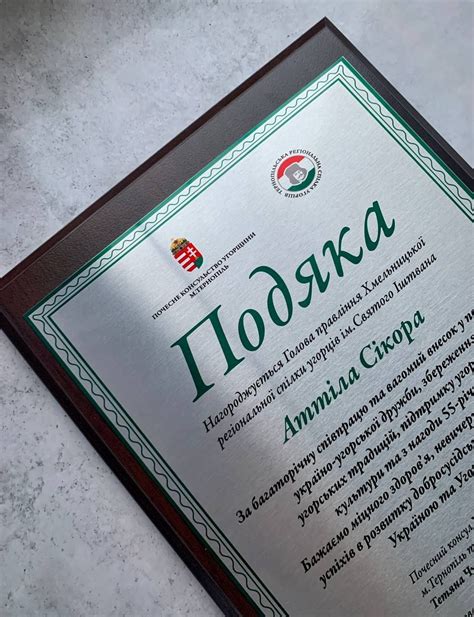 Подяка на металі для нагородження Fd Store магазин товарів Horeca