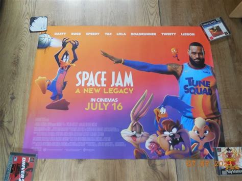 Space Jam 2021 ~ Original Uk Quad Cinema Poster~ Landscape Double Side
