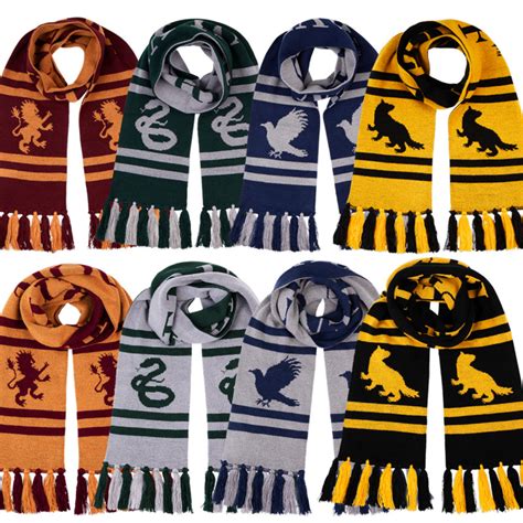 英国代购哈利波特周边格兰芬多斯莱特林学院徽章双面双色流苏围巾 虎窝淘