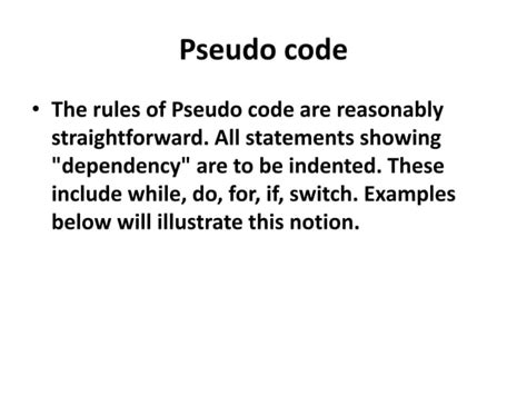 Pseudo Code Ppt Free Download