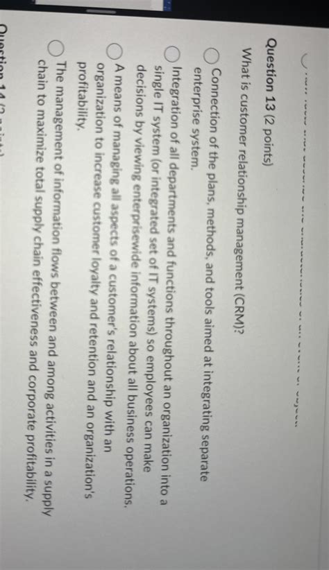 Solved Question 13 2 ﻿pointswhat Is Customer Relationship