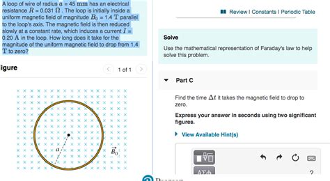 Solved Review Constants Periodic Table A Loop Of Wire Of