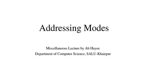 Solution Addressing Modes Computer Architecture Studypool