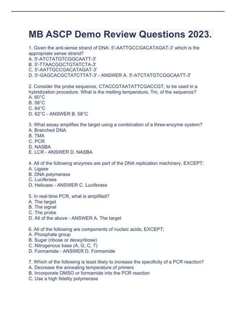 Mb Ascp Demo Review Questions 2023 Ascp Stuvia Us