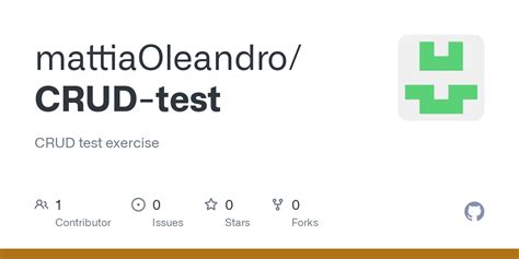 Github Mattiaoleandro Crud Test Crud Test Exercise