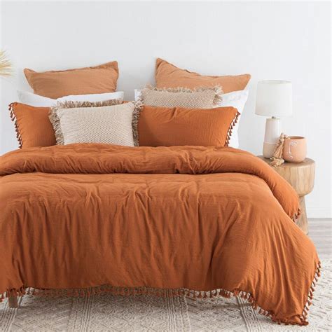 Rust Orange Duvet Cover Rust Color Washed Cotton Duvet Cover Etsy