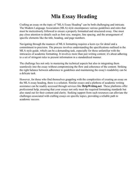 Mla Essay Heading Pdf